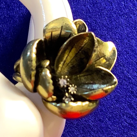 Fossil | Jewelry | Fossil Brand Brass Flower Statement Ring With ...